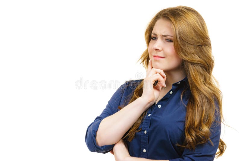 Thinking Woman. Decide Solve Problems Stock Photo - Image of mind ...