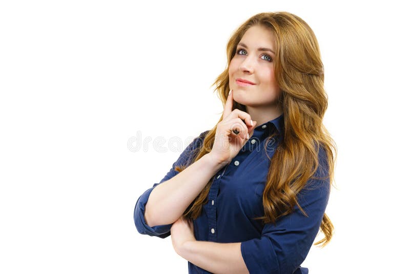 Thinking Woman. Decide Solve Problems Stock Photo - Image of mind ...