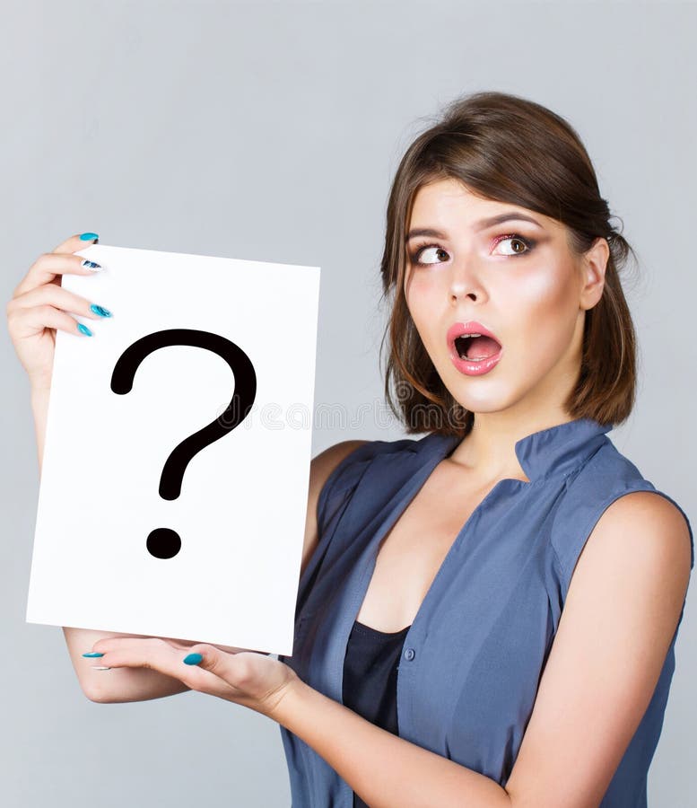 Thinking Woman. Getting Answers, Thinking. Question Mark, Symbol. Girl ...