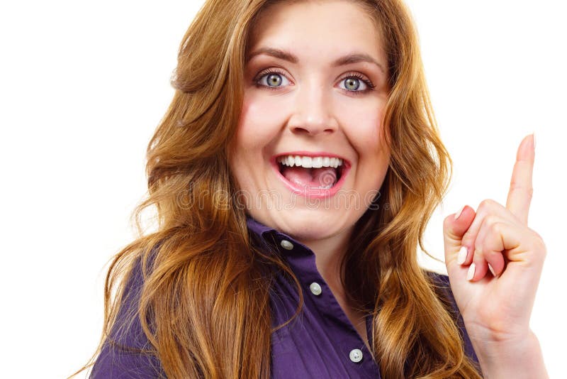 Thinking woman having idea stock image. Image of pondering - 368273637