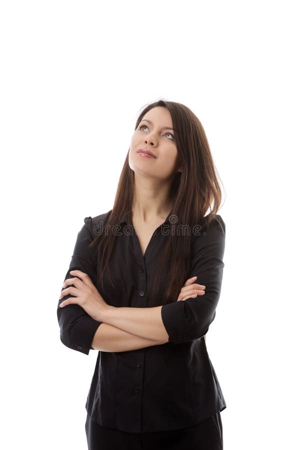 Thinking stock image. Image of happy, smile, cute, look - 40682445