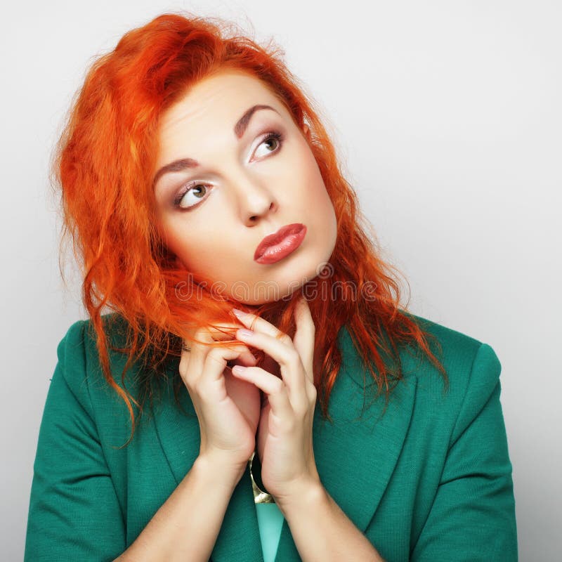 Thinking Woman Pondering Over Something Stock Photo - Image of ...