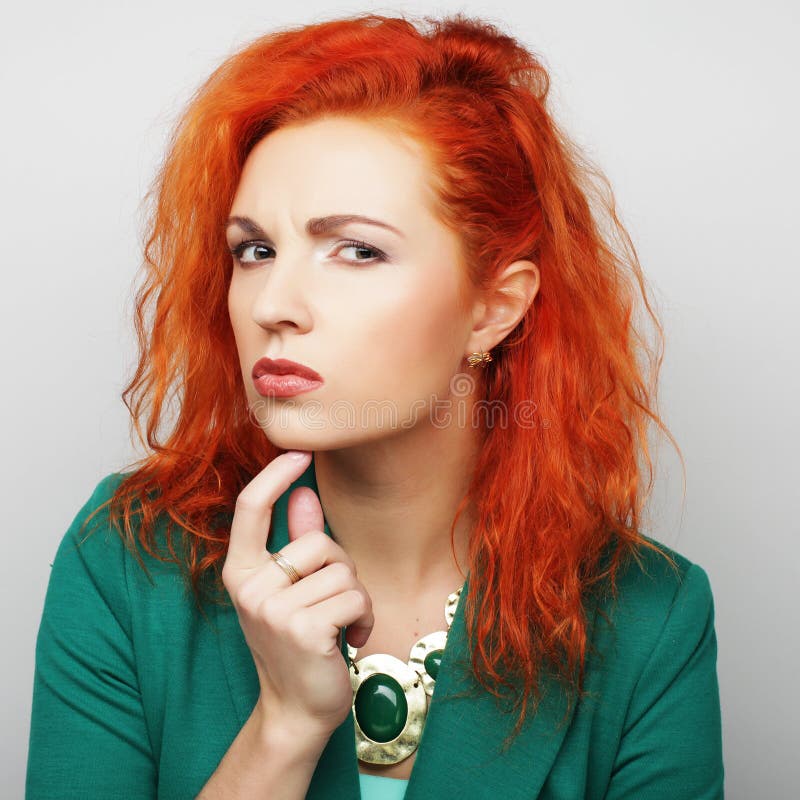 Thinking Woman Pondering Over Something Stock Photo - Image of ...