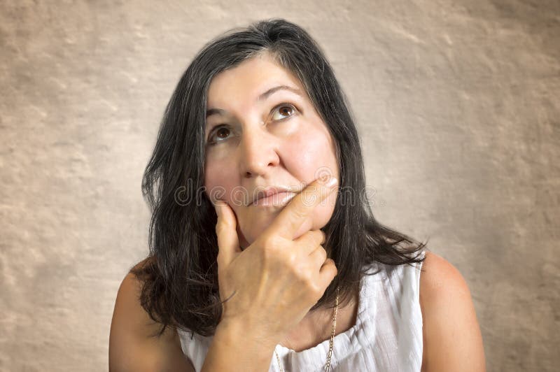 Thinking woman stock photo. Image of pensive, thinking - 50291166
