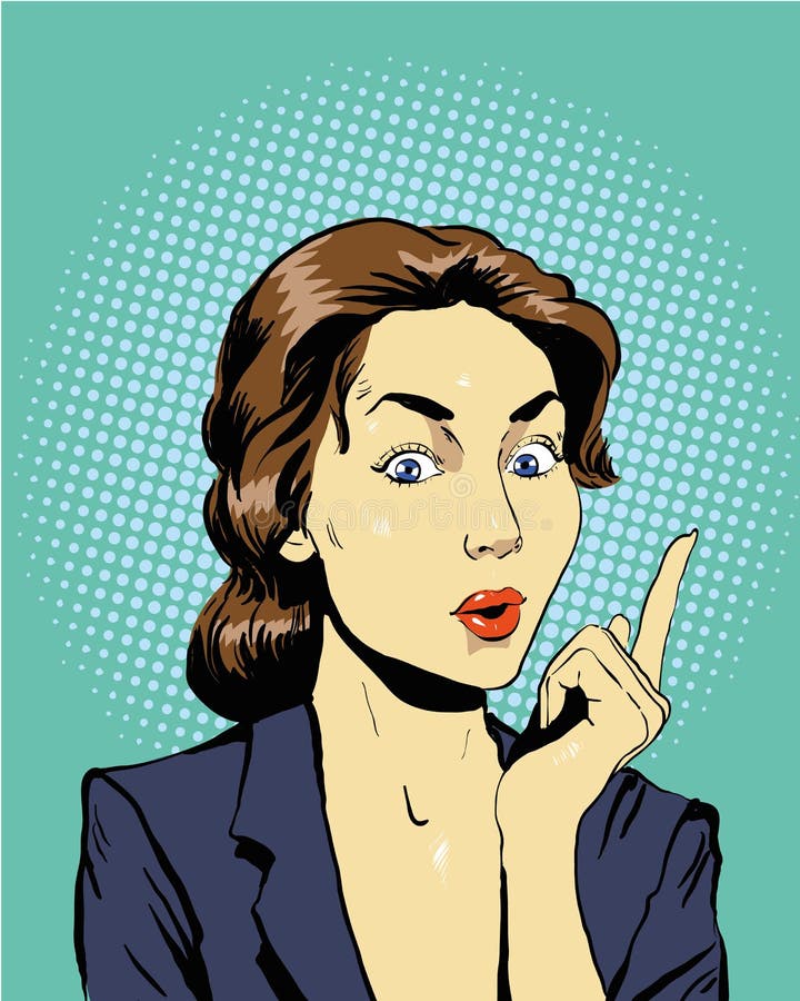 Thinking Woman. Vector Illustration in Retro Pop Art Comic Style Stock ...