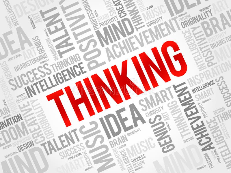 Thinking word cloud stock illustration. Illustration of concept - 205351178