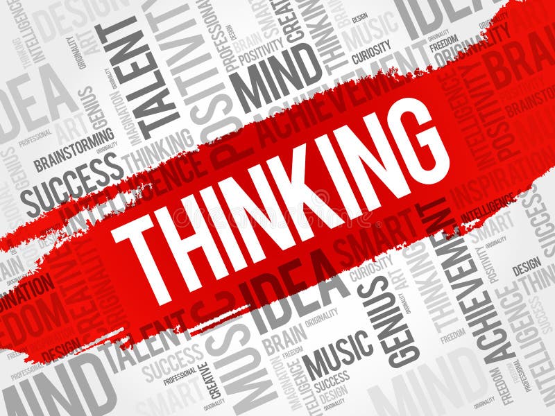 Thinking Word Cloud Collage Stock Illustration - Illustration of ...