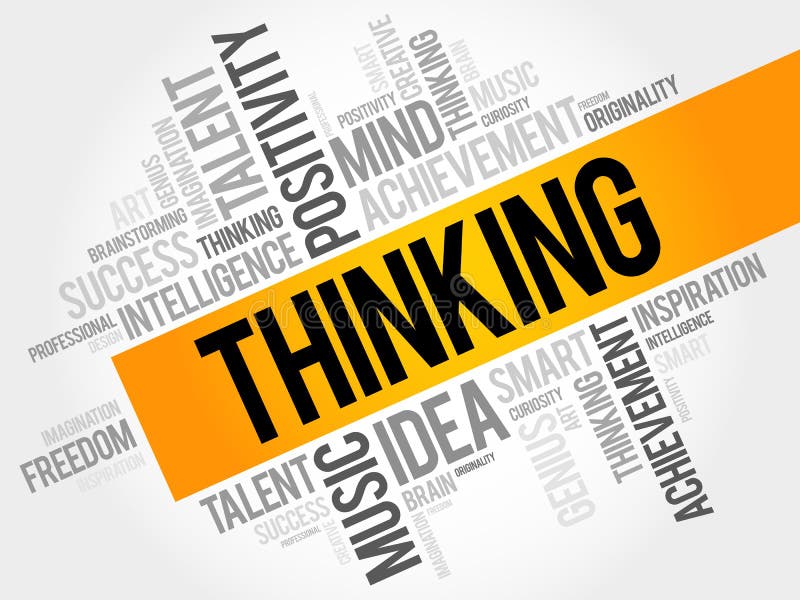 Thinking word cloud stock illustration. Illustration of intent - 200716809