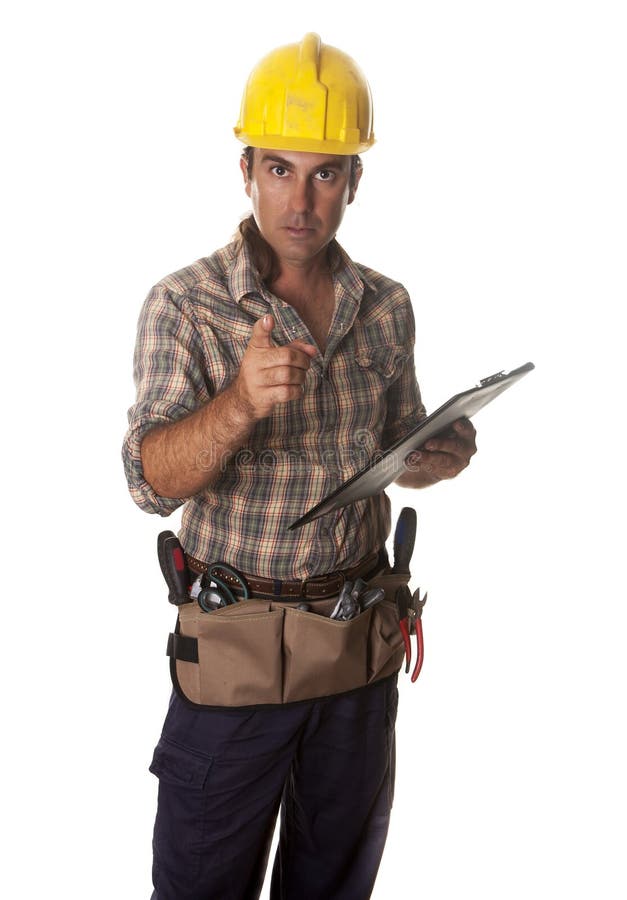 Thinking worker stock photo. Image of safety, work, equipment - 30970674