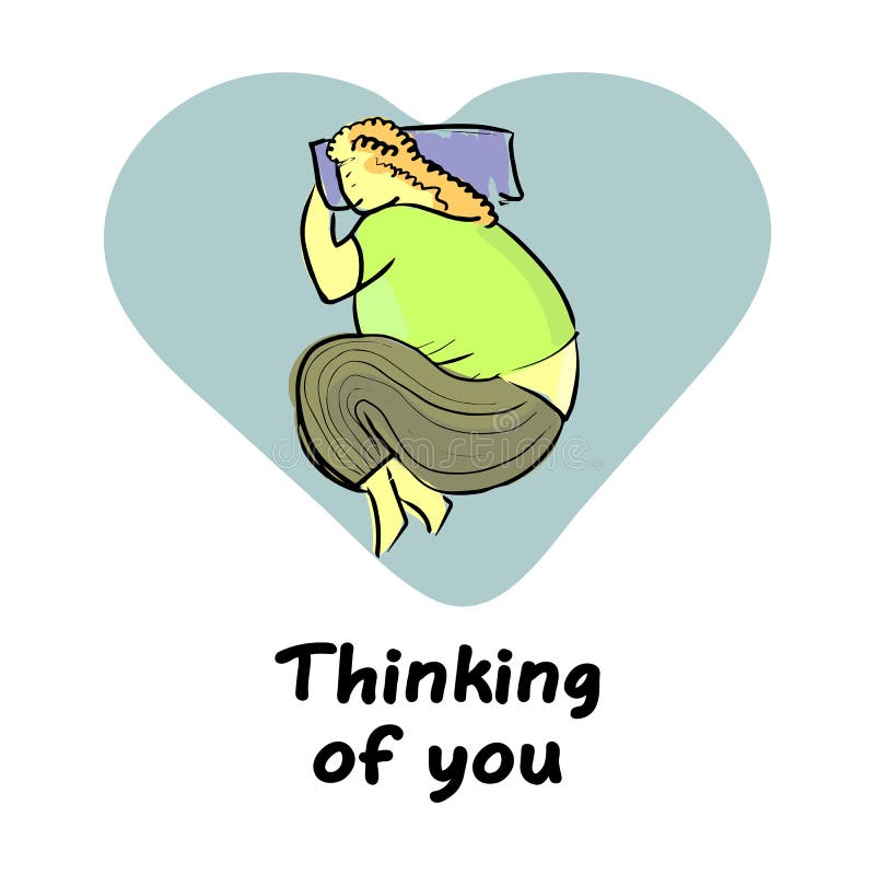 Thinking of You - Card. Vector Illustration Eps10 Stock Vector ...