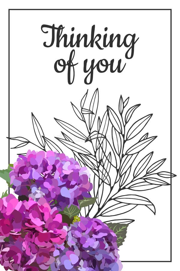 Thinking of You - Card. Vector Stock Illustration Eps10. Stock Vector ...