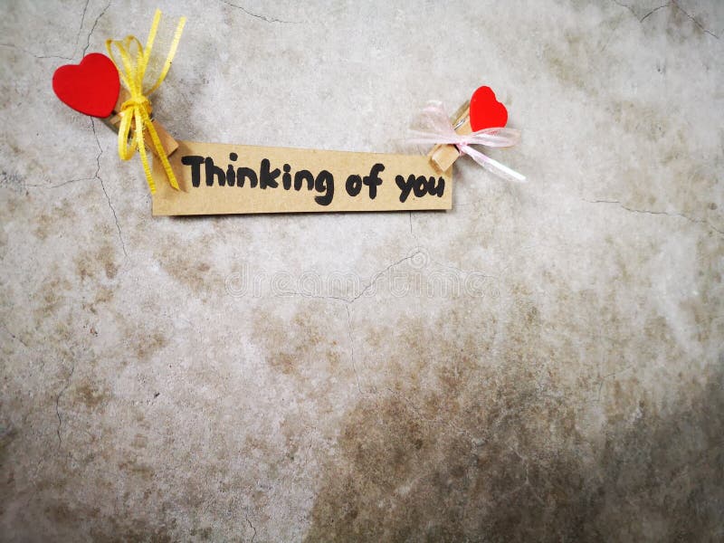 Thinking of You Written on the Wall Stock Image - Image of paper, blank ...