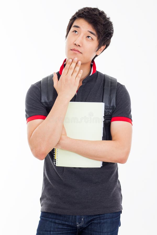 Thinking Young Asian Student. Stock Photo - Image of model, asian: 31360546