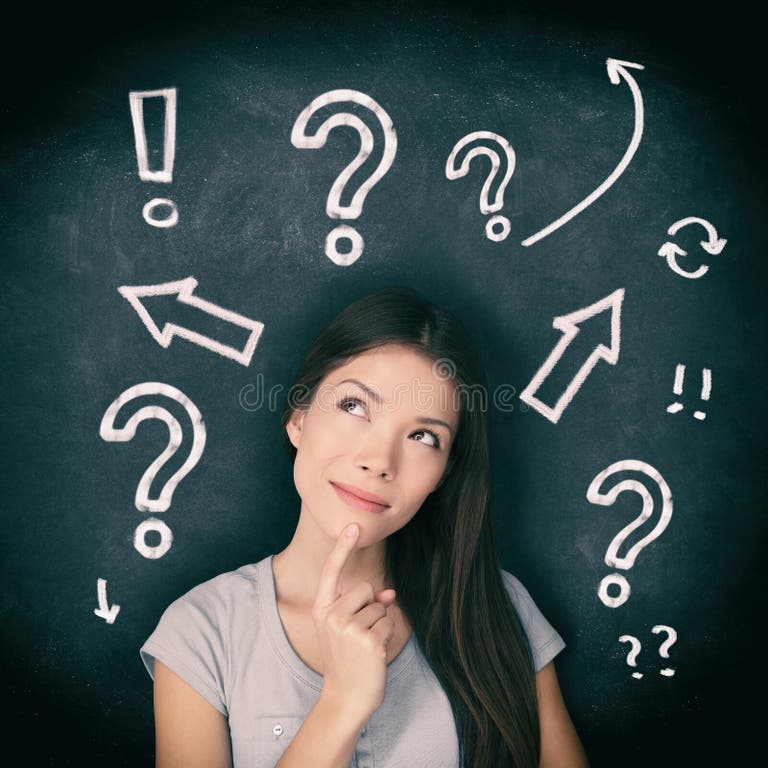 Thinking Young Asian Woman Confused Having New Ideas for Problem ...