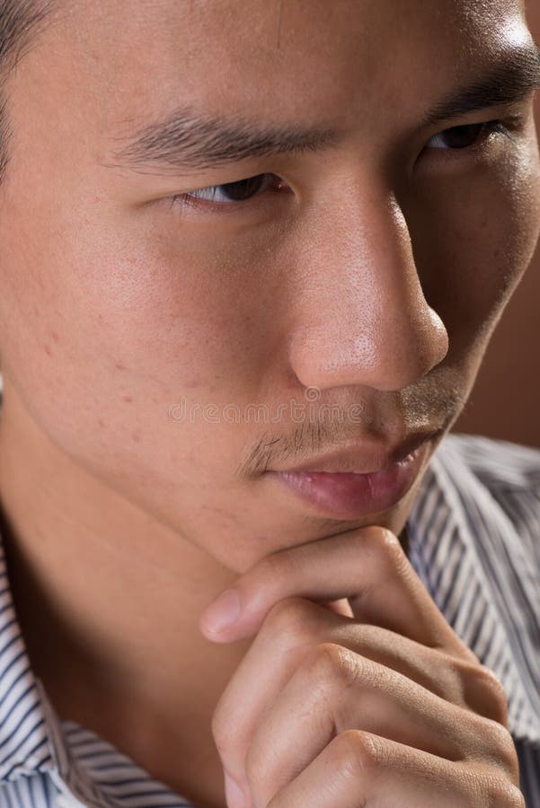 Thinking stock photo. Image of looking, face, imagination - 50097160