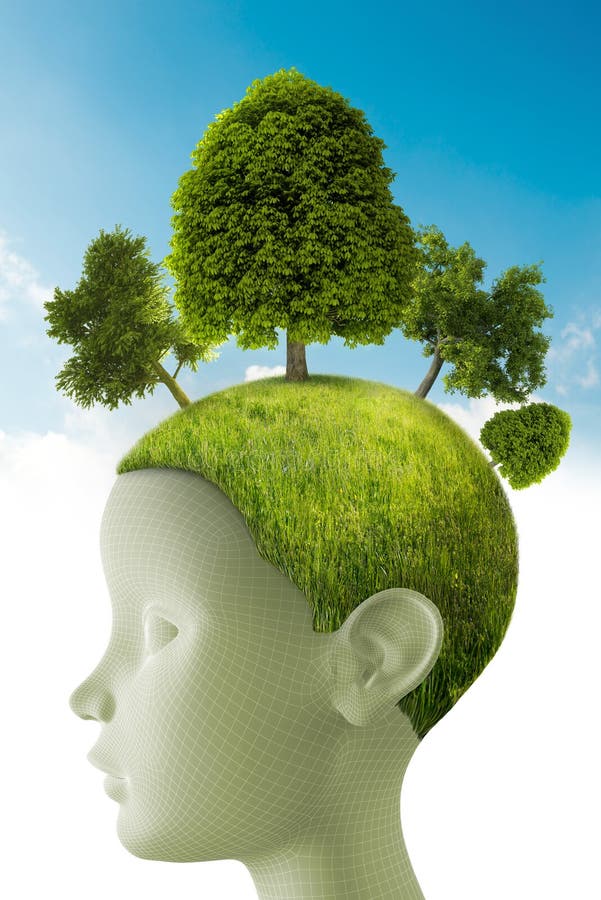 Thinks green stock illustration. Illustration of profile - 31430677