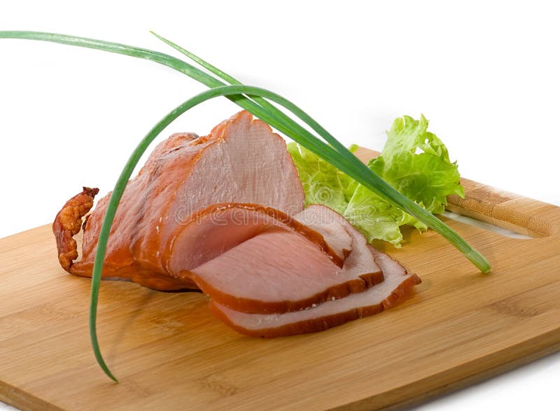 Close Up of a Sliced Ham on a Black Background Stock Image - Image of ...