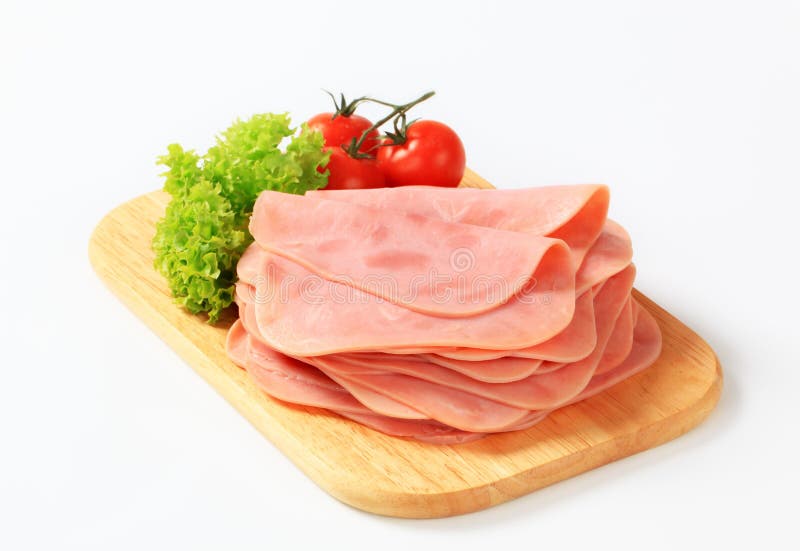 Thinly sliced ham stock image. Image of rolled, food - 24261009