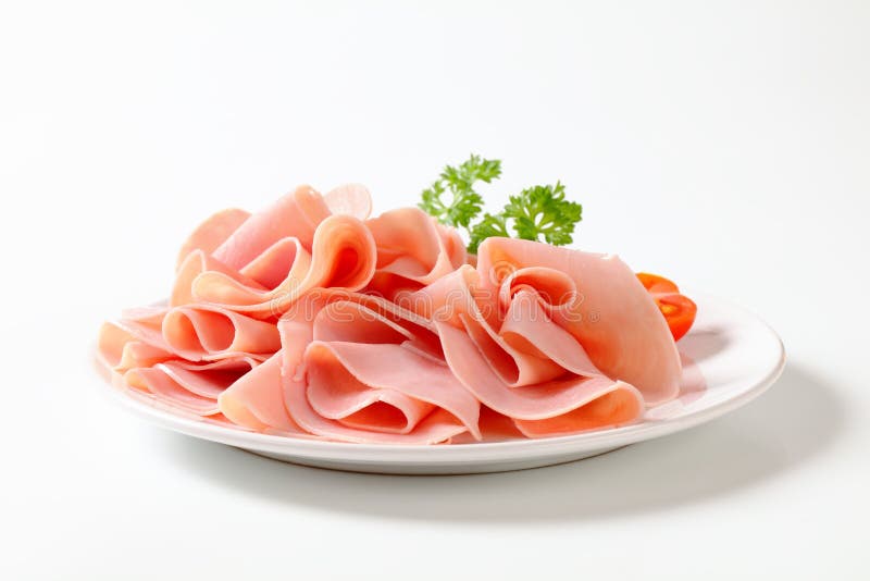 Thinly sliced ham stock image. Image of rolled, food - 24261009