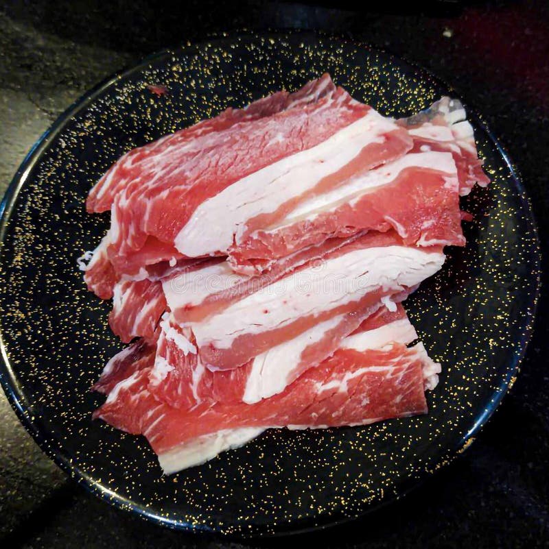 Thinly Sliced ??lean Pork Thinly Sliced ??pork Stock Image - Image of ...