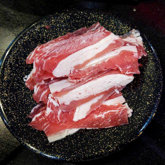 Thinly Sliced ??lean Pork Thinly Sliced ??pork Stock Image - Image of ...