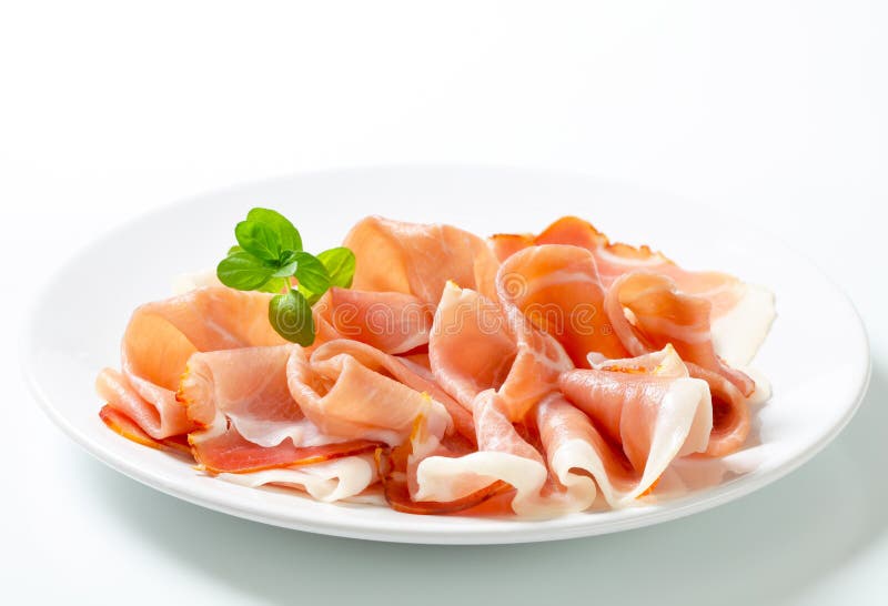 Thinly sliced ham stock image. Image of rolled, food - 24261009