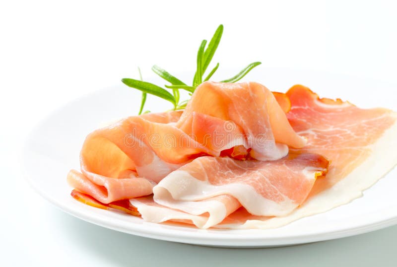 A Plate of Thinly Sliced Prosciutto, an Italian Dry-cured Ham with ...