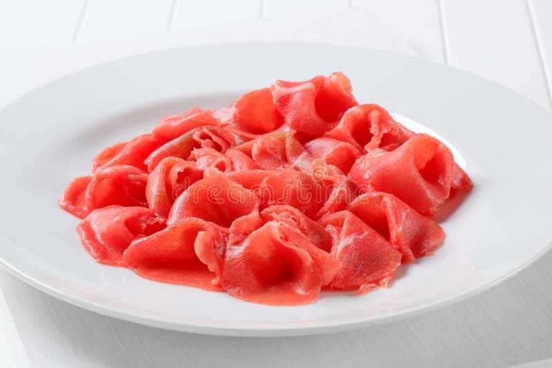 Thinly sliced raw beef stock photo. Image of veal, thin - 55803538