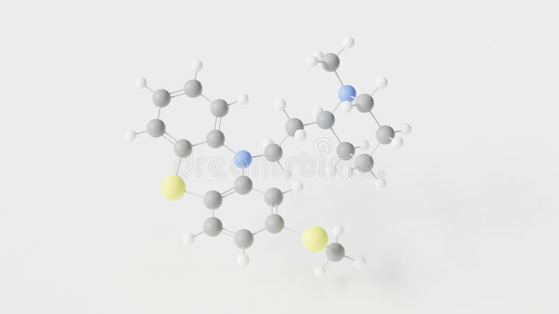 Thioridazine Molecule 3d, Molecular Structure, Ball and Stick Model ...