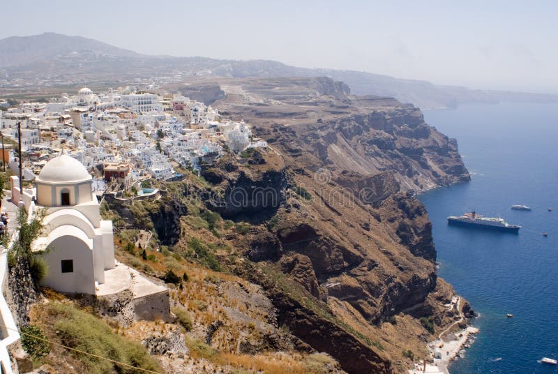 Thira, Santorini, Greece stock photo. Image of hill, raider - 7013754