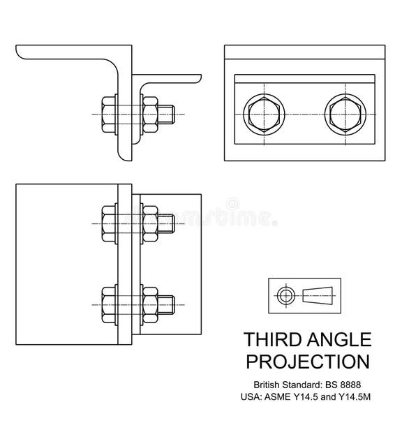 Third Angle Orthographic Projection Stock Vector - Illustration of ...