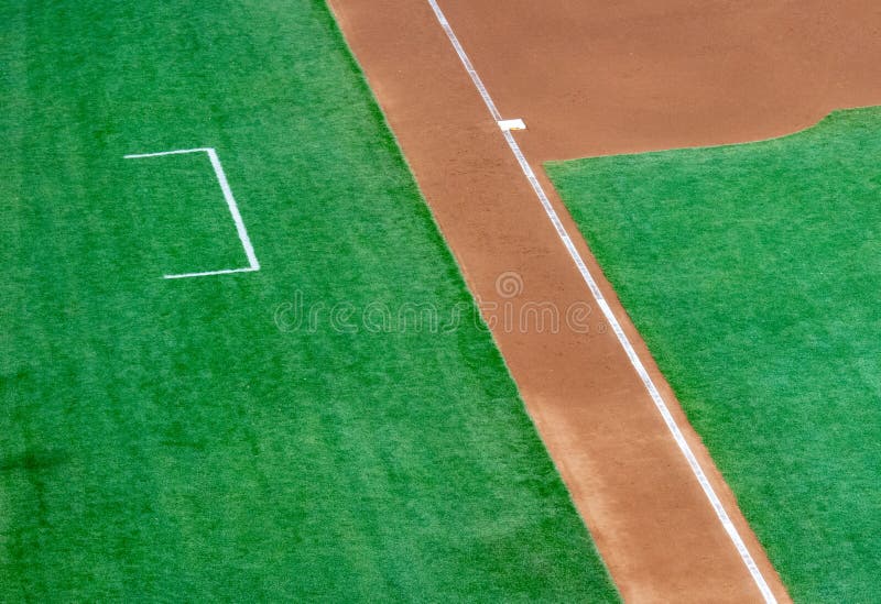 Third Base and Coach Box of a Baseball Diamond Stock Image - Image of ...