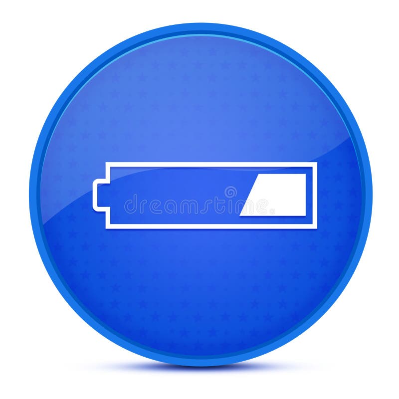 1 Third Charged Battery Aesthetic Glossy Blue Round Button Abstract ...