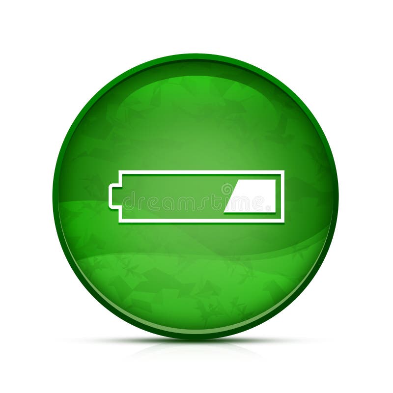 1 Third Charged Battery Icon on Classy Splash Green Round Button ...