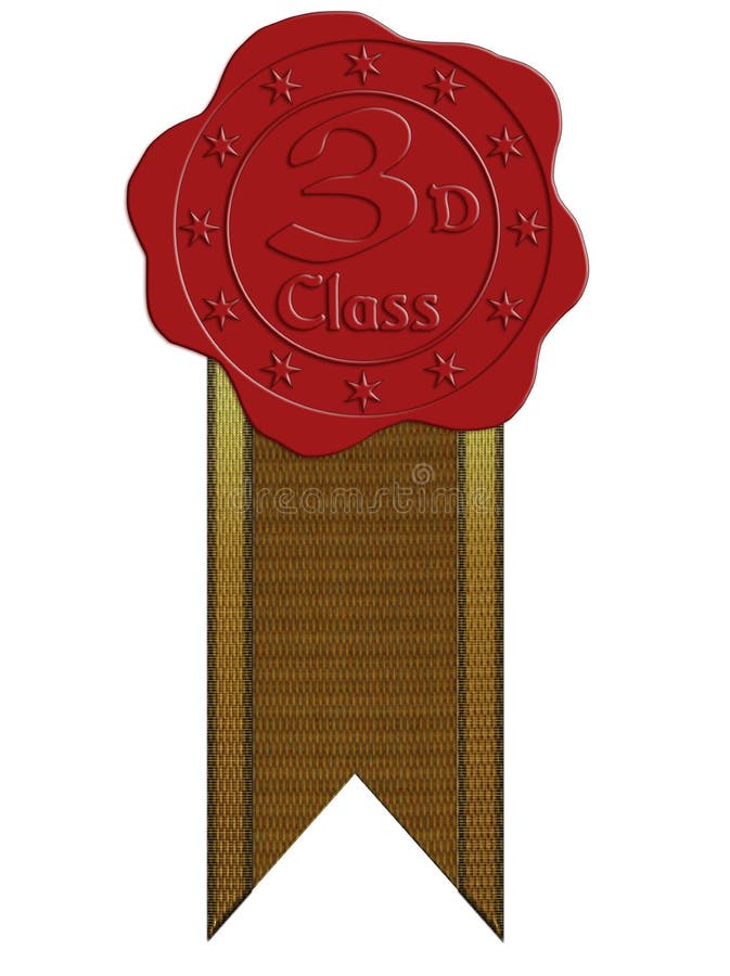 Third Class Red Wax Seal Ribbon Stock Illustrations – 1 Third Class Red ...