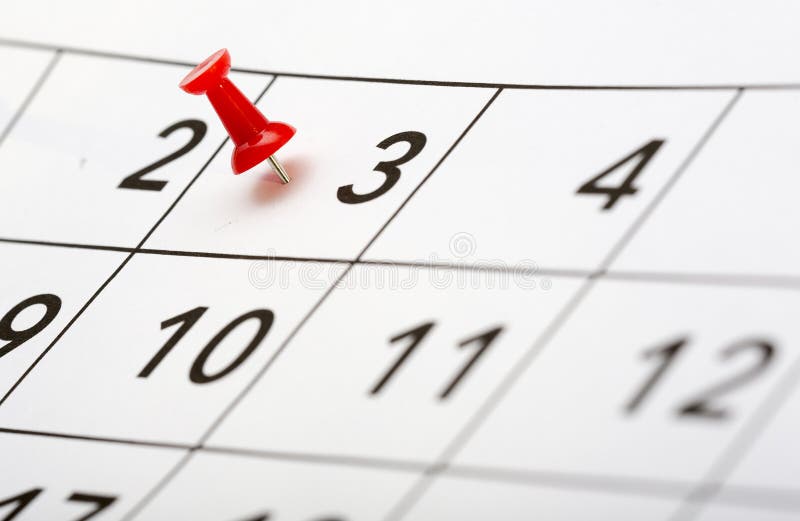 Third day pinned. stock image. Image of calendar, busy - 80489155