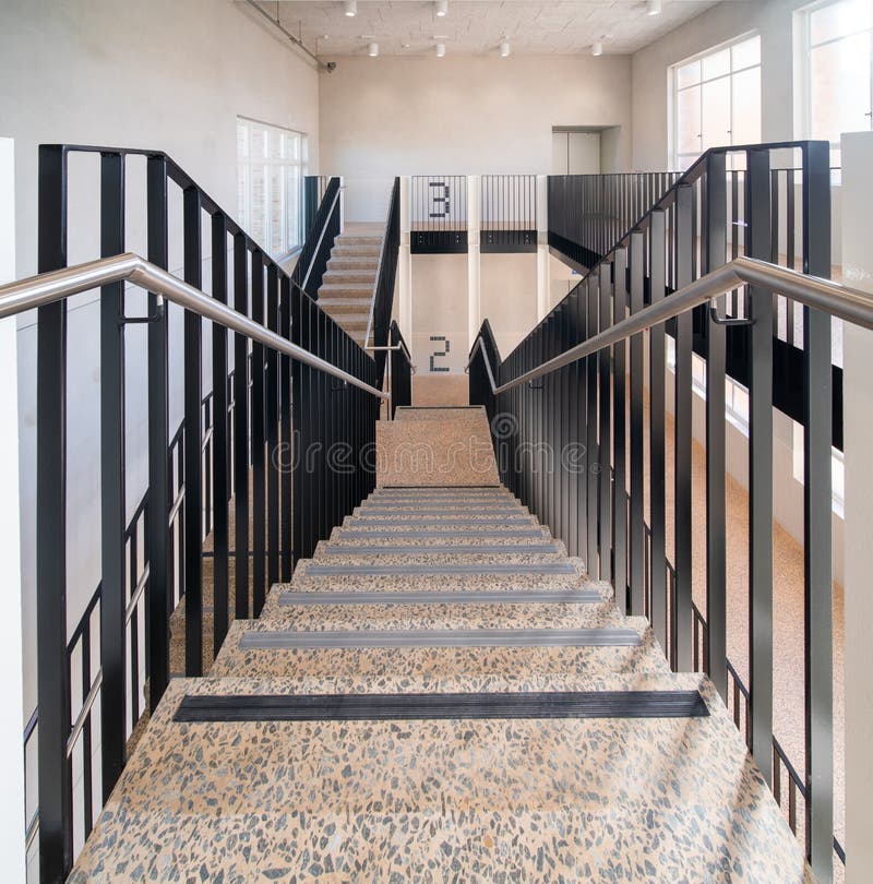 The Third Floor in a Staircase Stock Image - Image of design, office ...