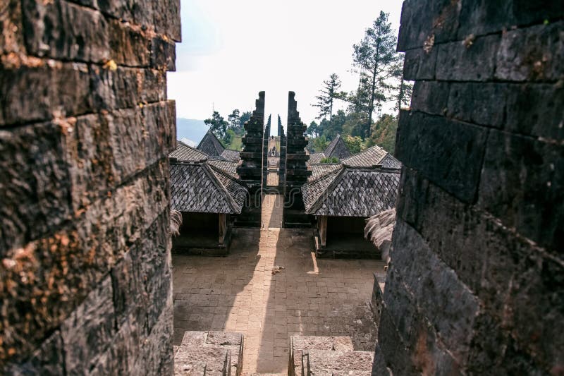 Third Gate Inside Cetho Temple in the Morning Cloudy Sky at Karanganyar ...