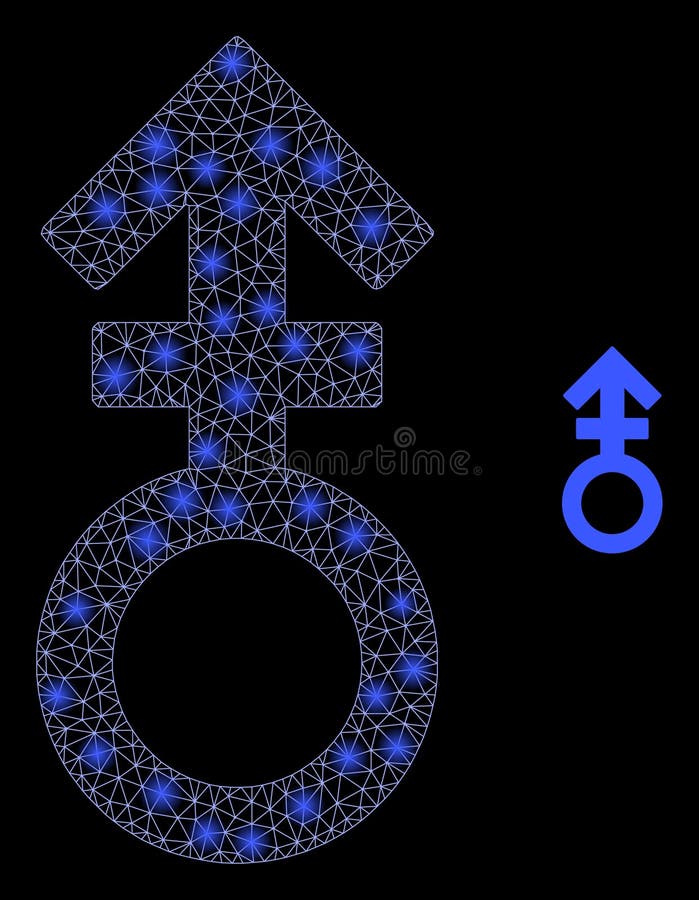 Third Gender Symbol - Bright Web Network with Lightspots Stock Vector ...