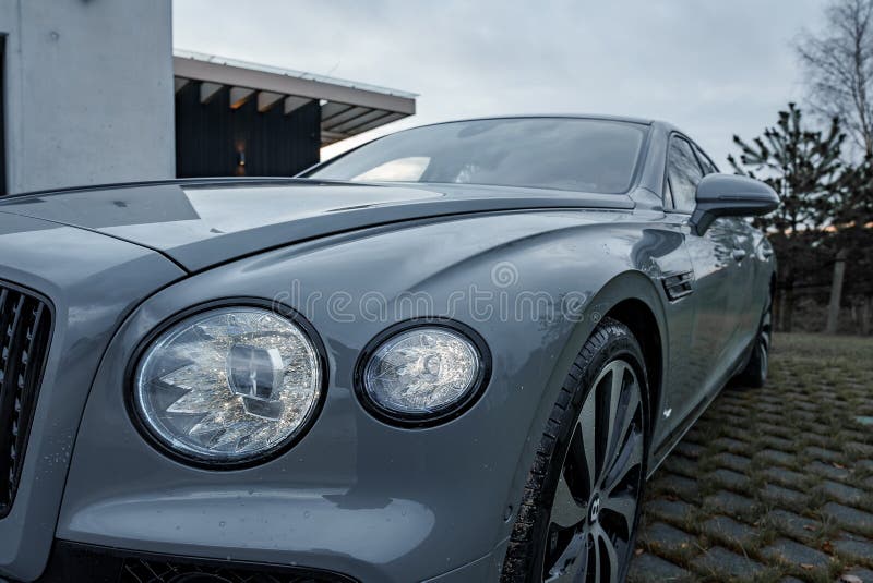 Third Generation Flying Spur Bentley Close Up View at the Private Villa ...