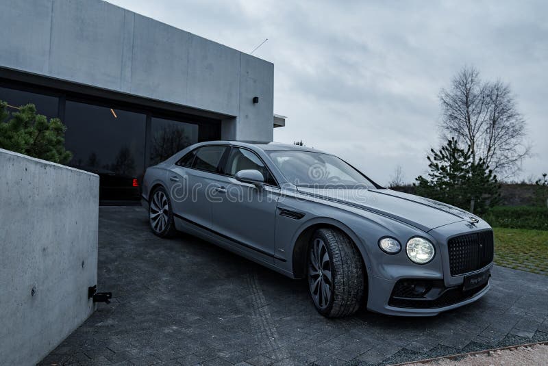 Third Generation Flying Spur Bentley Close Up View at the Private Villa ...