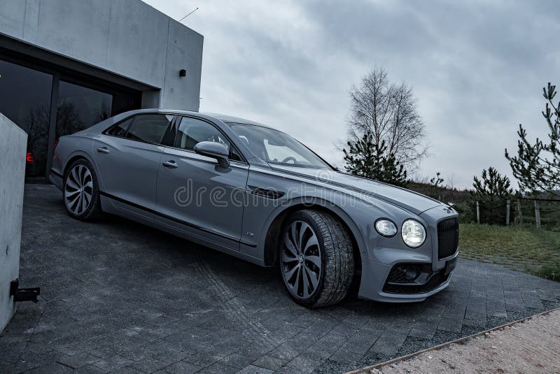 Third Generation Flying Spur Bentley Close Up View at the Private Villa ...