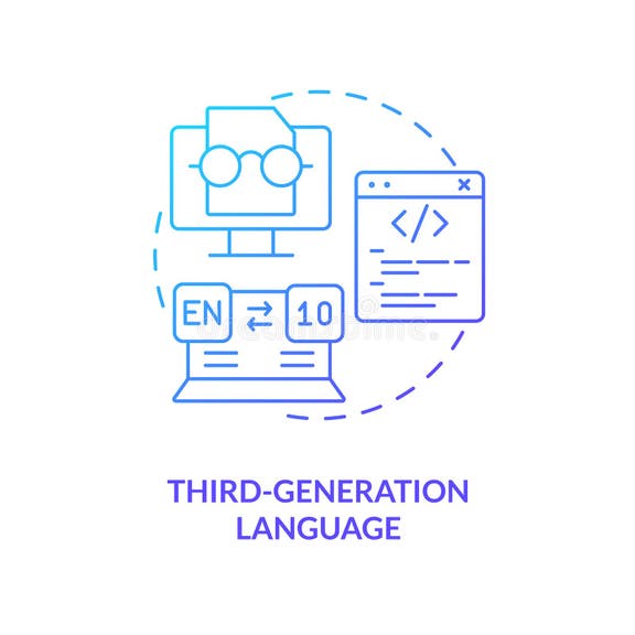 Third-generation Programming Language Blue Gradient Concept Icon Stock ...