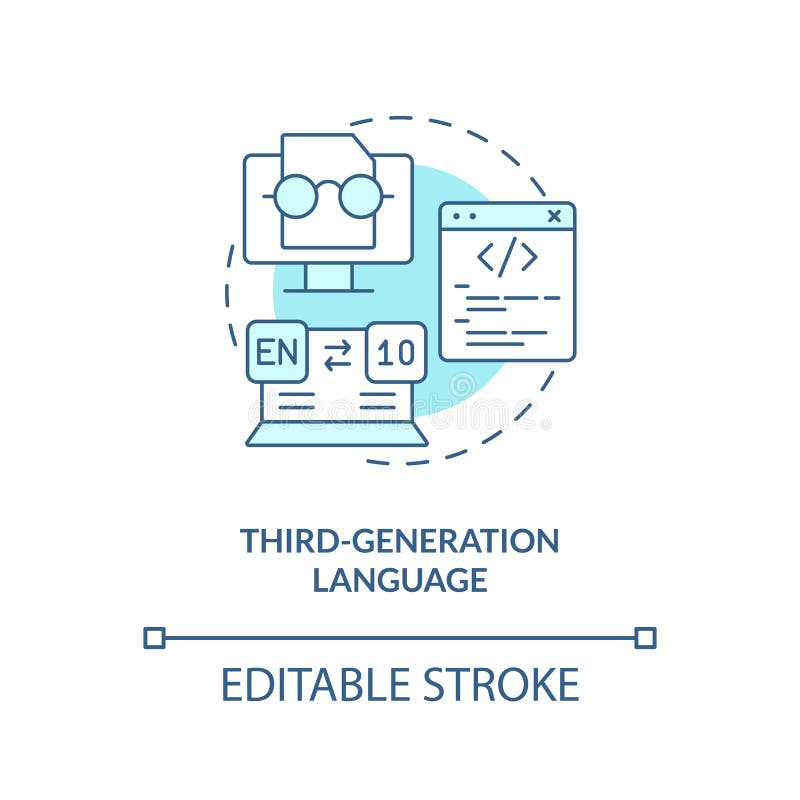 Third-generation Programming Language Turquoise Concept Icon Stock ... Third-generation Programming Language Turquoise Concept Icon Stock ...
