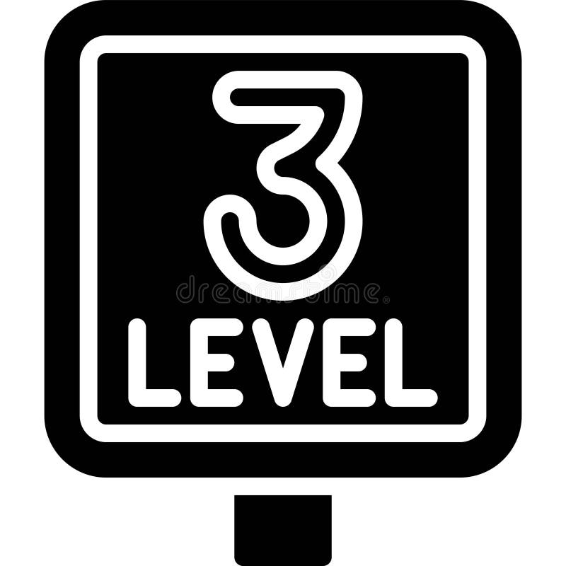Third Level Sign Icon, Parking Lot Related Vector Stock Vector ...