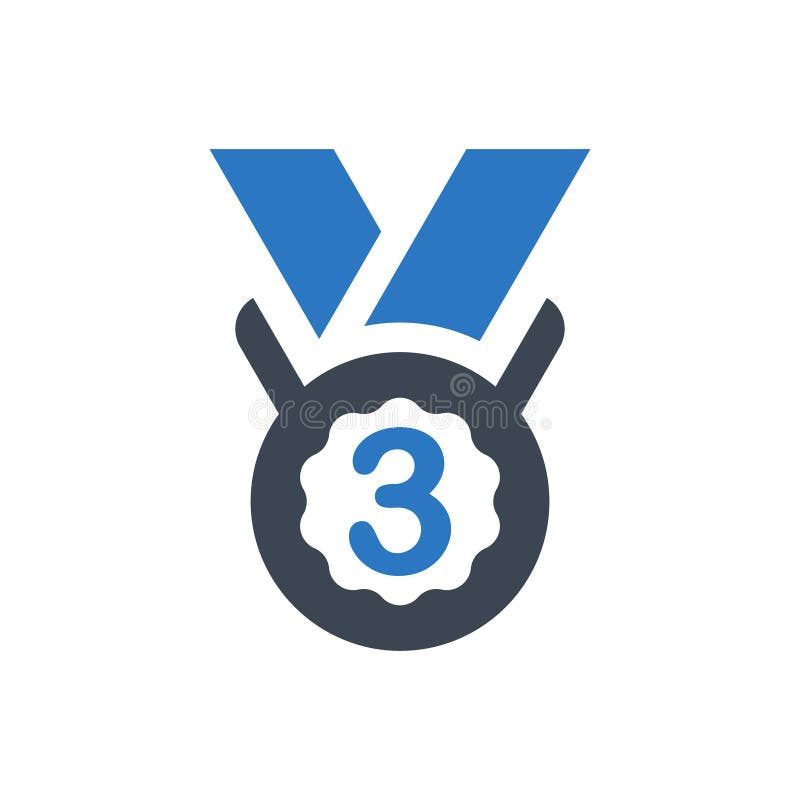 Third medal icon stock vector. Illustration of icon - 223751255