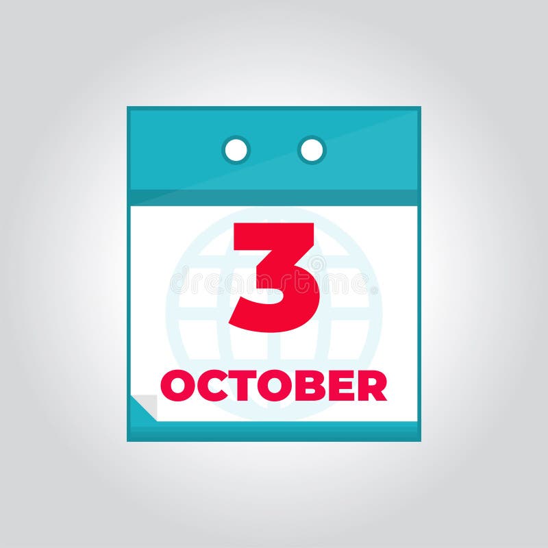 Third 3 October Flat Vector daily Calendar Icon Stock Vector ...