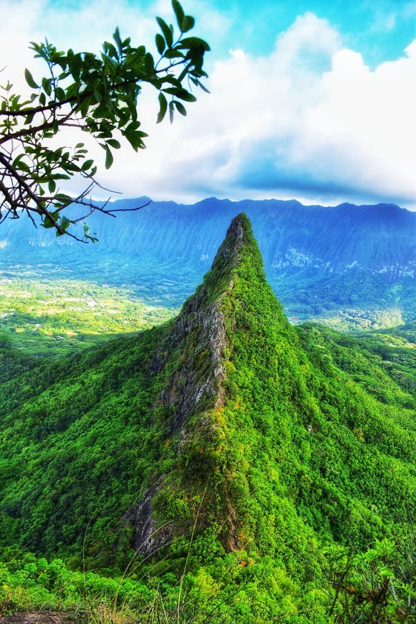 Olomana Mountain Ridge. Oahu, Hawaii. Stock Photo - Image of sports ...
