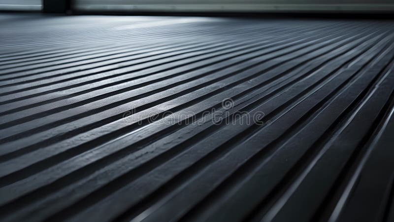 The Third Photo Captures a Smooth Matte Rubber Flooring with a Series ...