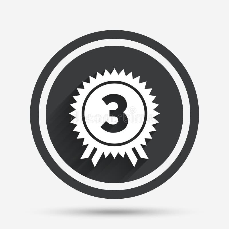 Third Place Award Sign Icon. Prize for Winner. Stock Vector ...